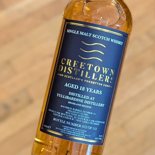 Creetown Distillers Tullibardine 18yr Single Malt Scotch– MCF Rare Wine